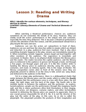 Creative Writing - LESSON 3 : Writing a Scene for One- Act Play ...