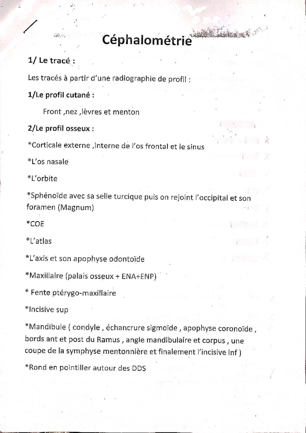 Analyse de céphalométrie - Orthopédie Dento Facial - Studocu