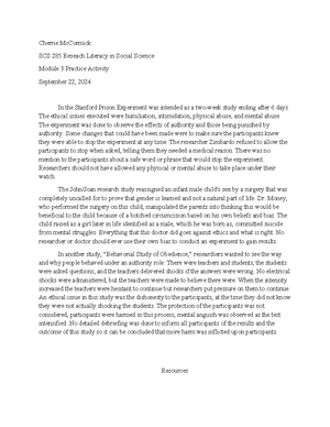 SCS 285 Module 8 Journal - Cherrie McCormick SCS 285 Module 8 Journal ...