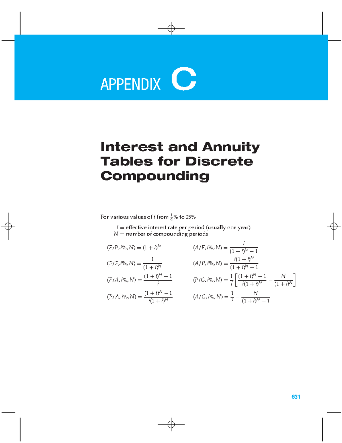 PDF Interest and Annuity Tables for Discrete and Continuous Compounding - APPENDIX Interest and ...
