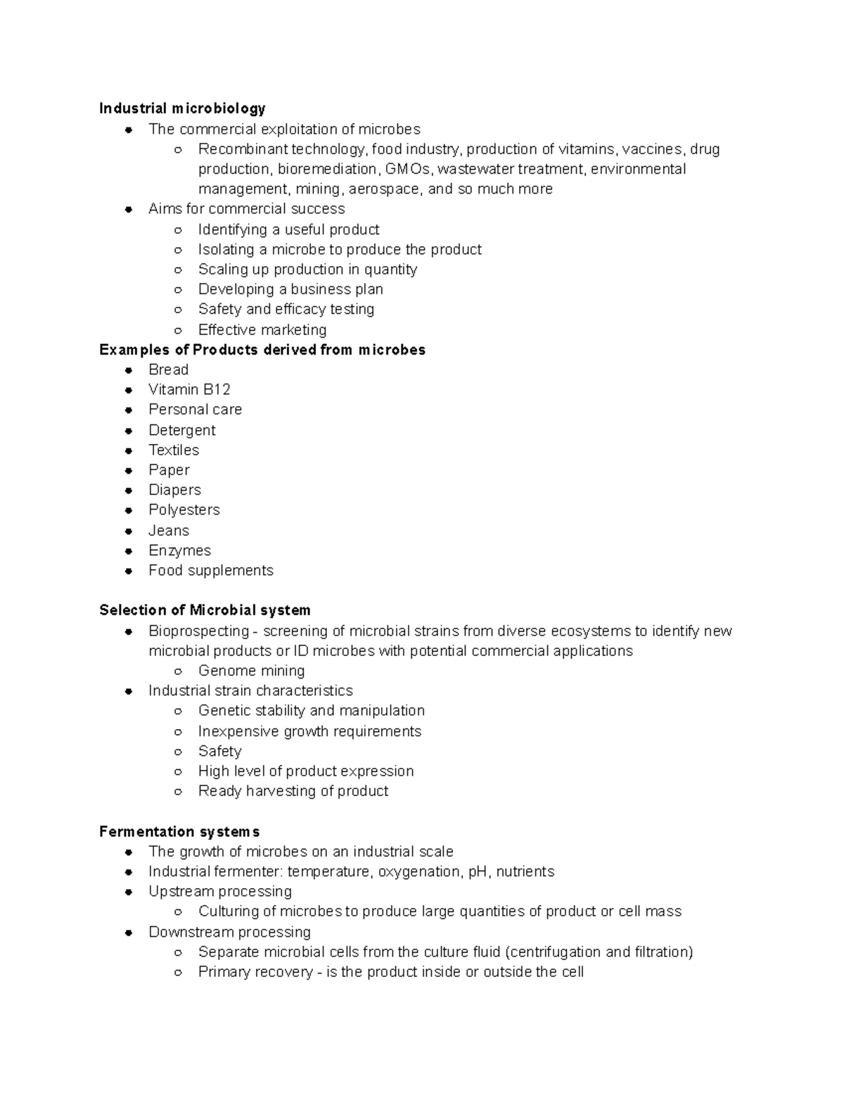 BMS503 Lecture 24 - Industrial microbiology The commercial exploitation ...