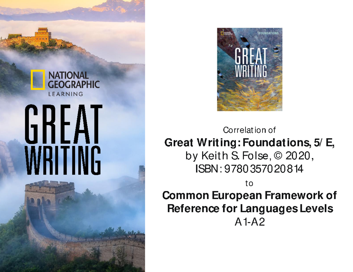 Great Writing 5E Foundations CEFR Correlations - Correlat ion of Great ...