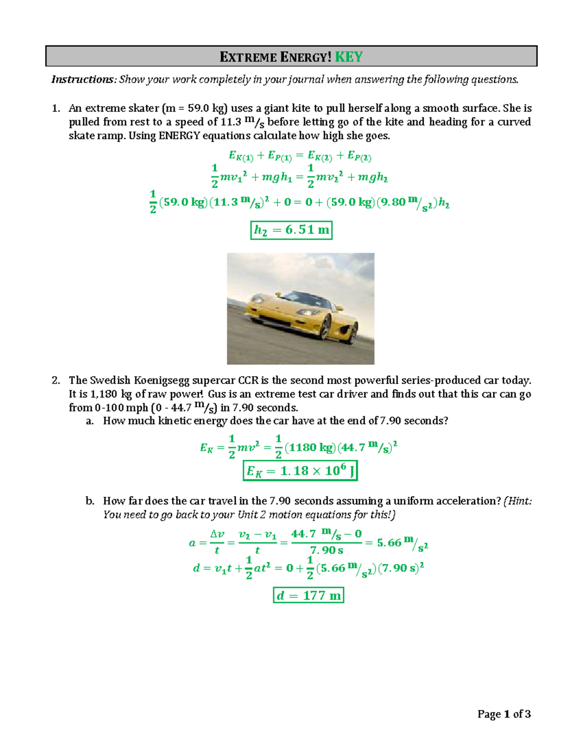 Key for Extreme Energy 2022 - EXTREME ENERGY! KEY Instructions: Show ...
