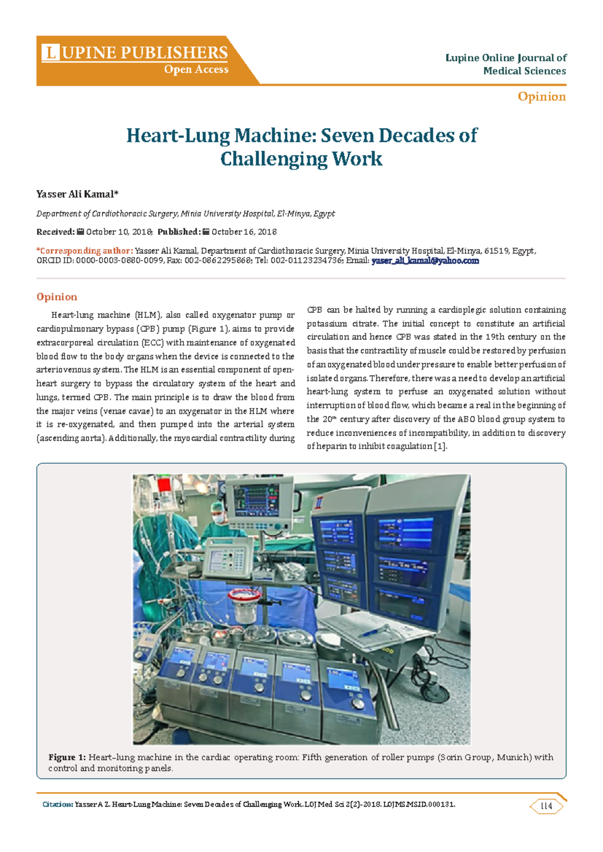 Heart-Lung Machine - Citation: Yasser A Z. Heart-Lung Machine: Seven ...