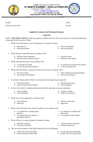 Activity FOR G11 Observation - Academic Writing Activity: Research ...