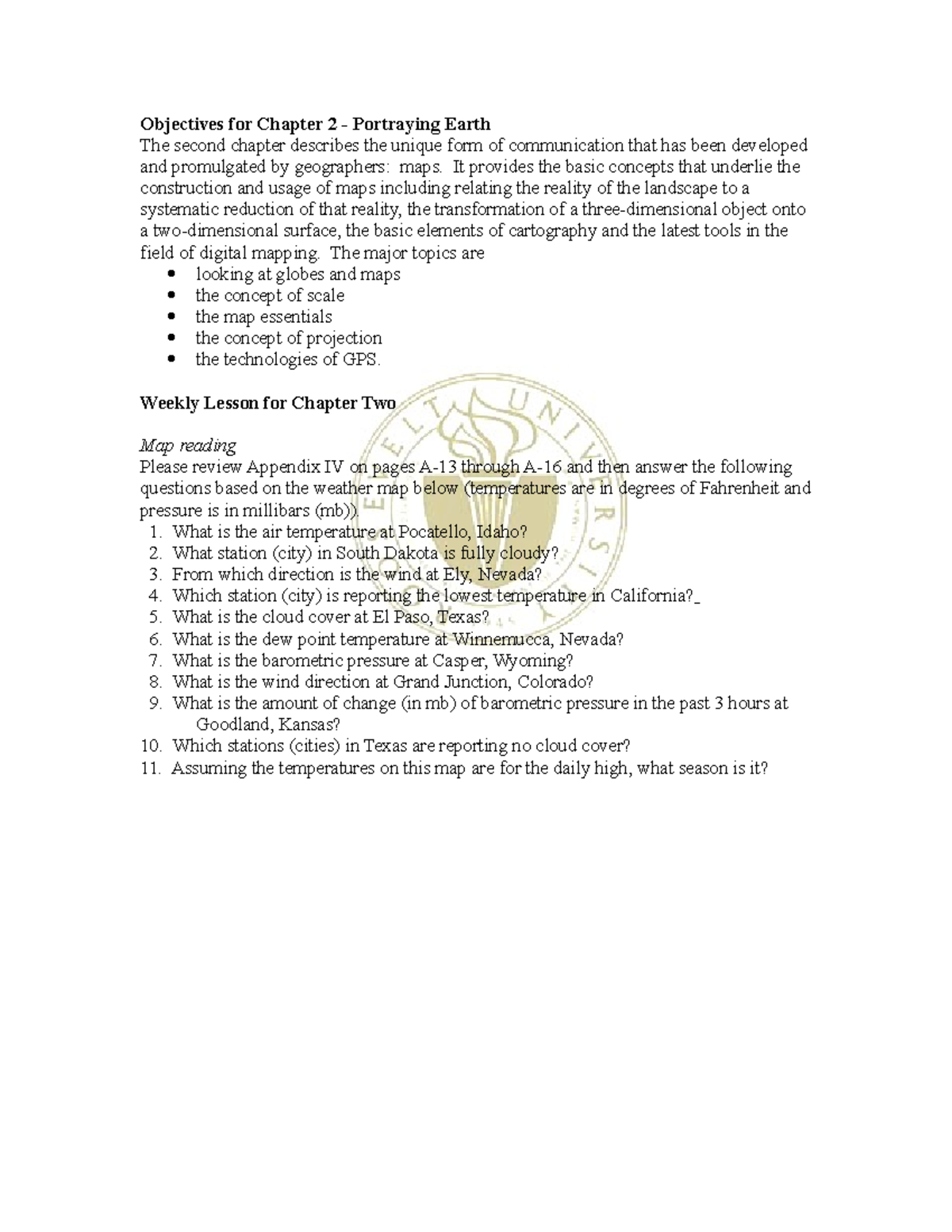 Weekly Lesson for Chapter Two - Objectives for Chapter 2 - Portraying ...