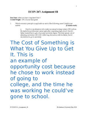 Assignment 2 Graded - ECON 247: Assignment 2B Due Date: After you have ...