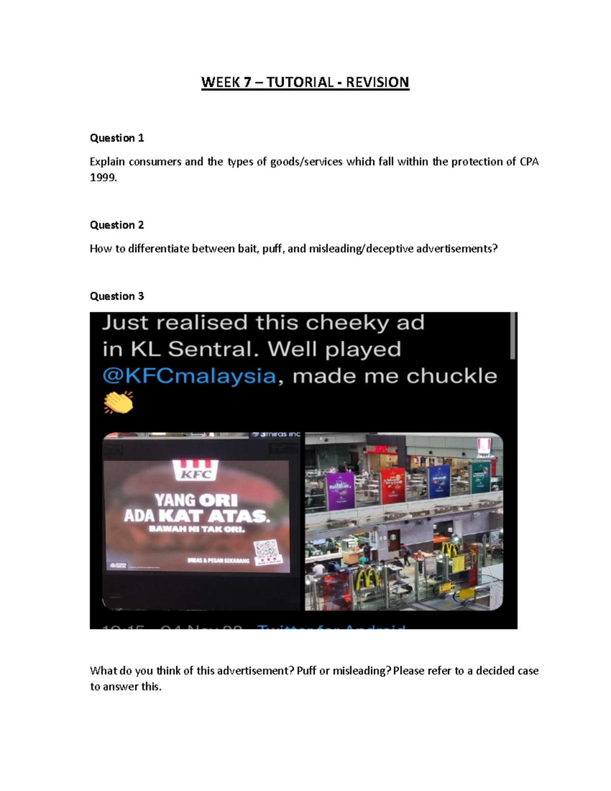 W7 Tutorial Q Student - Revision questions for mid-term by Mdm Nadia ...