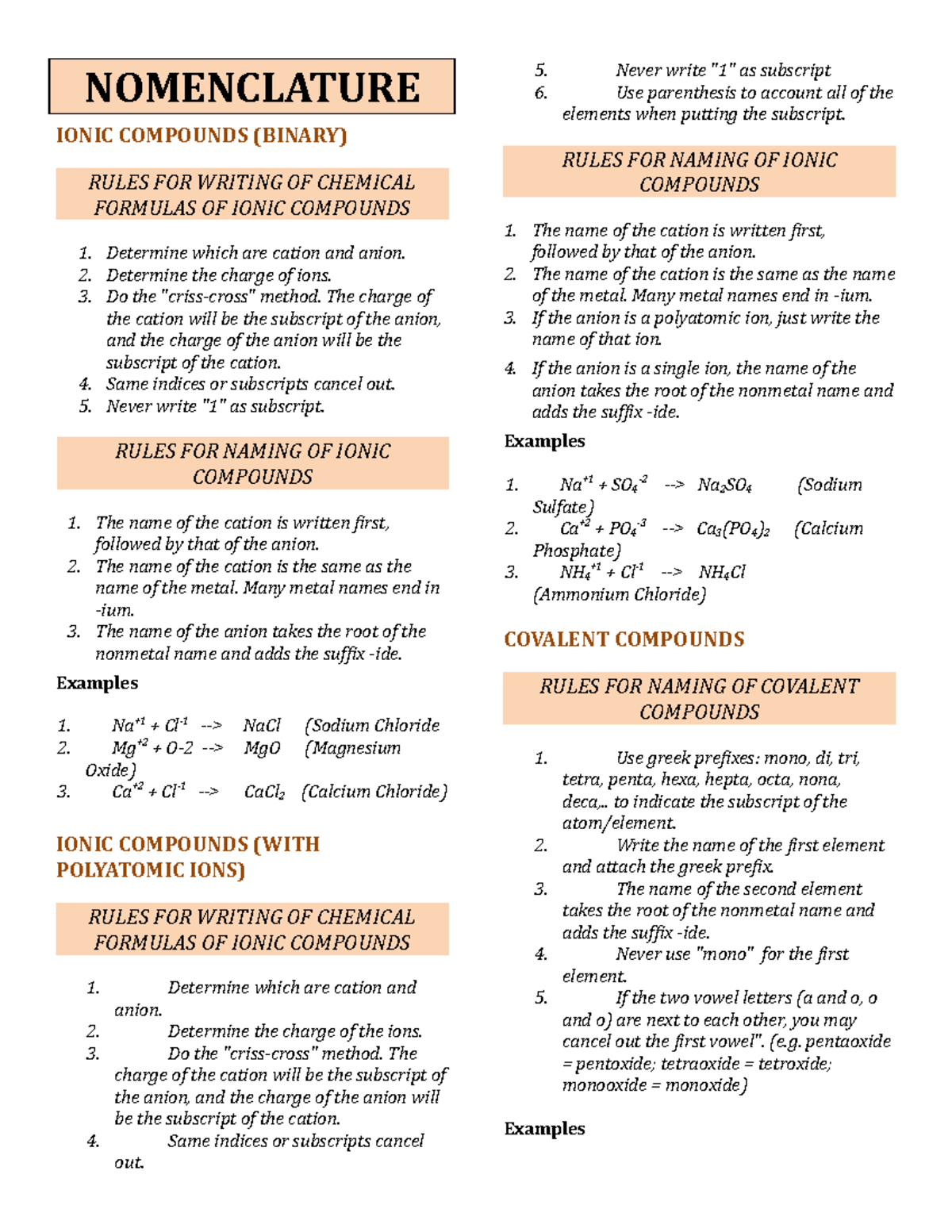 1.3.2 Nomenclature - Efren - NOMENCLATURE IONIC COMPOUNDS (BINARY ...