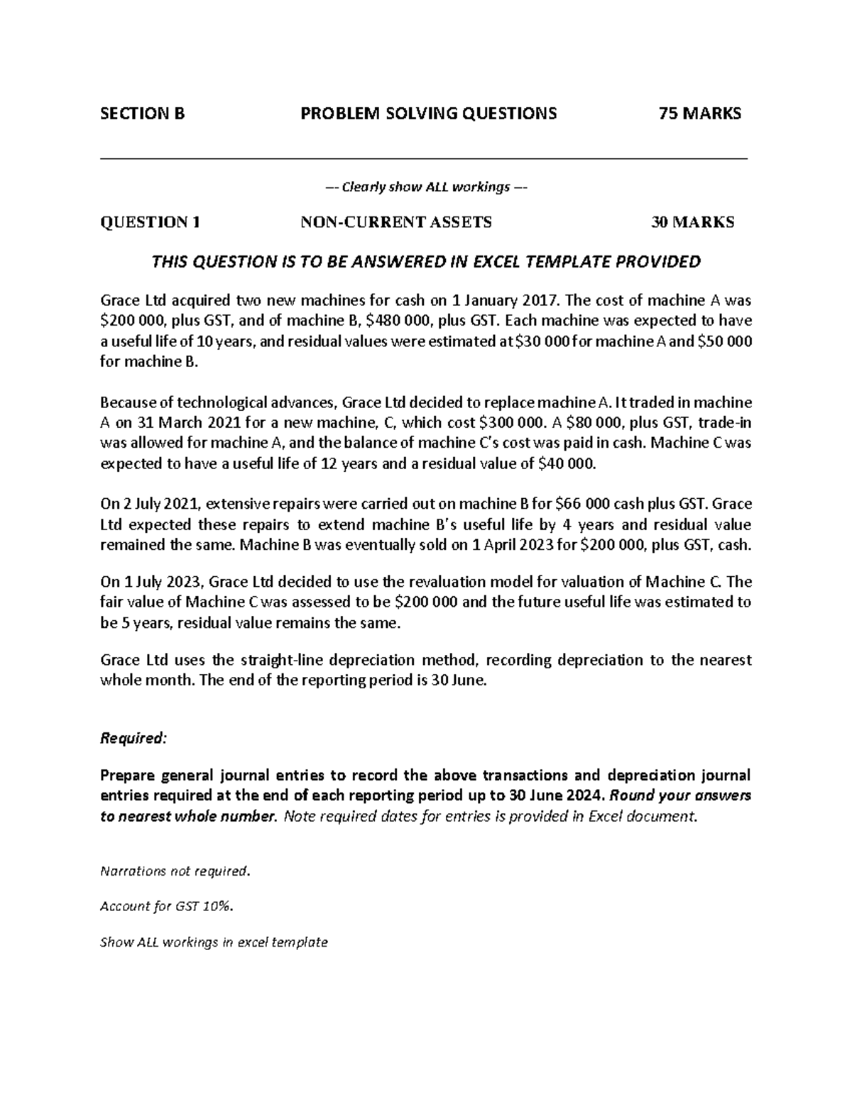 Section B - Question Document - SECTION B PROBLEM SOLVING QUESTIONS 75 ...