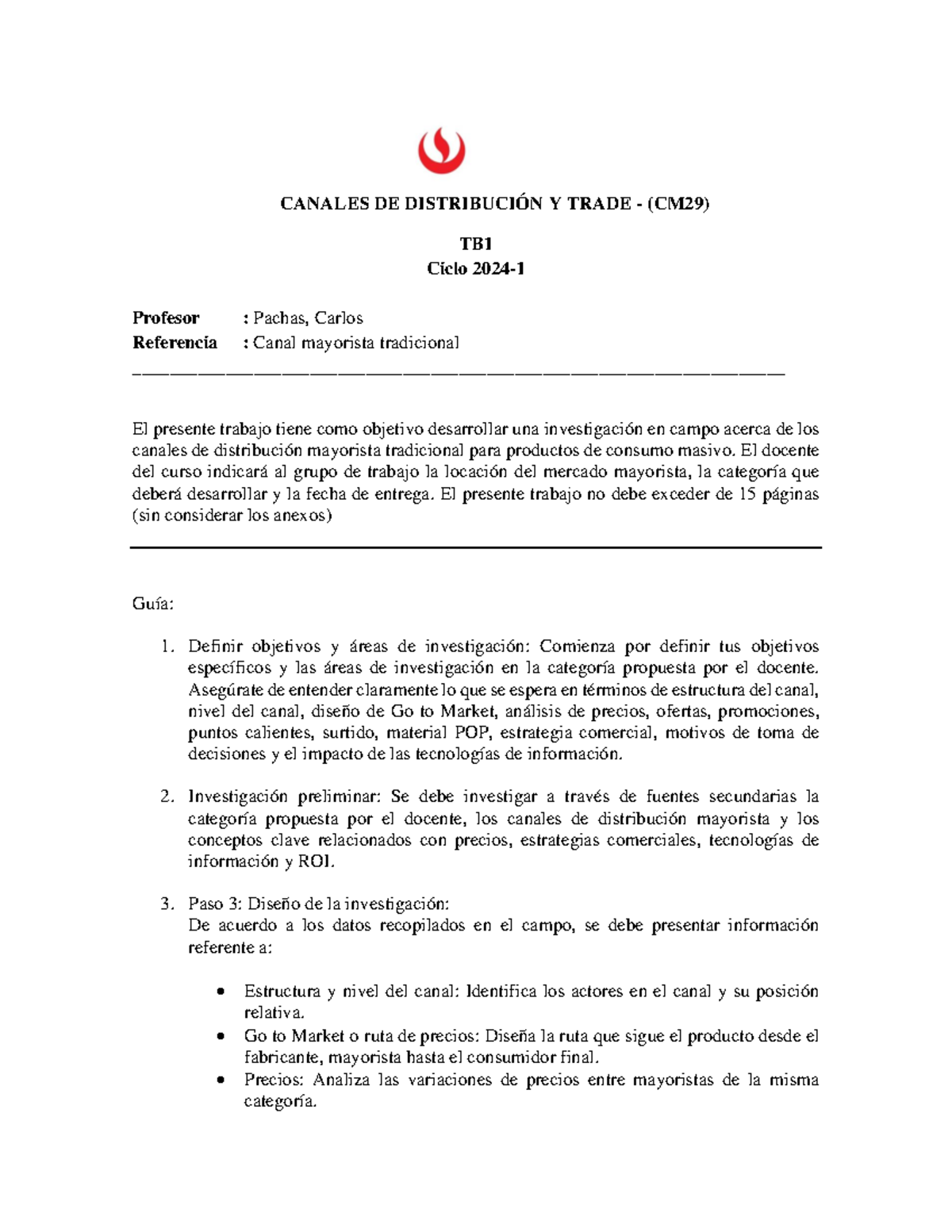 TB1 2024-1 Guia del Trabajo Mayoristas - CANALES DE DISTRIBUCIÓN Y ...