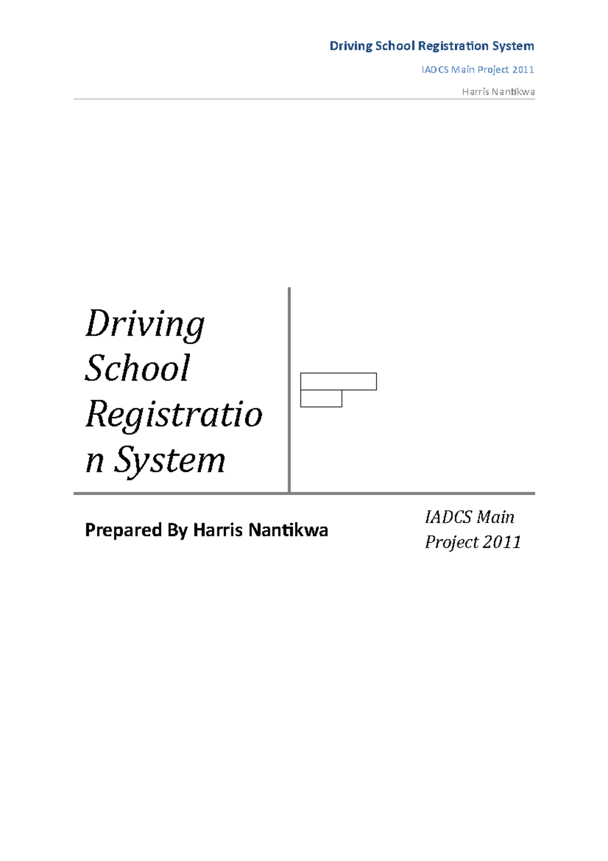 65535197 Main Project Proposal Driving School Management Information ...