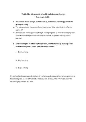5. Indigenous Health Equity - Unit 5: Indigenous Health Equity ...