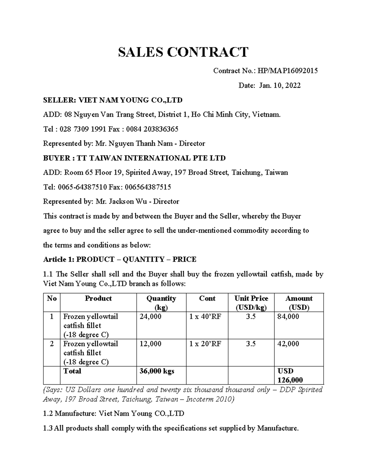 594651537-SALE- Contract - SALES CONTRACT Contract No.: HP/MAP Date ...