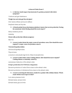 Patho Exam 1 Blueprint Advanced Pathophysiology - N6151W - UTHealth ...