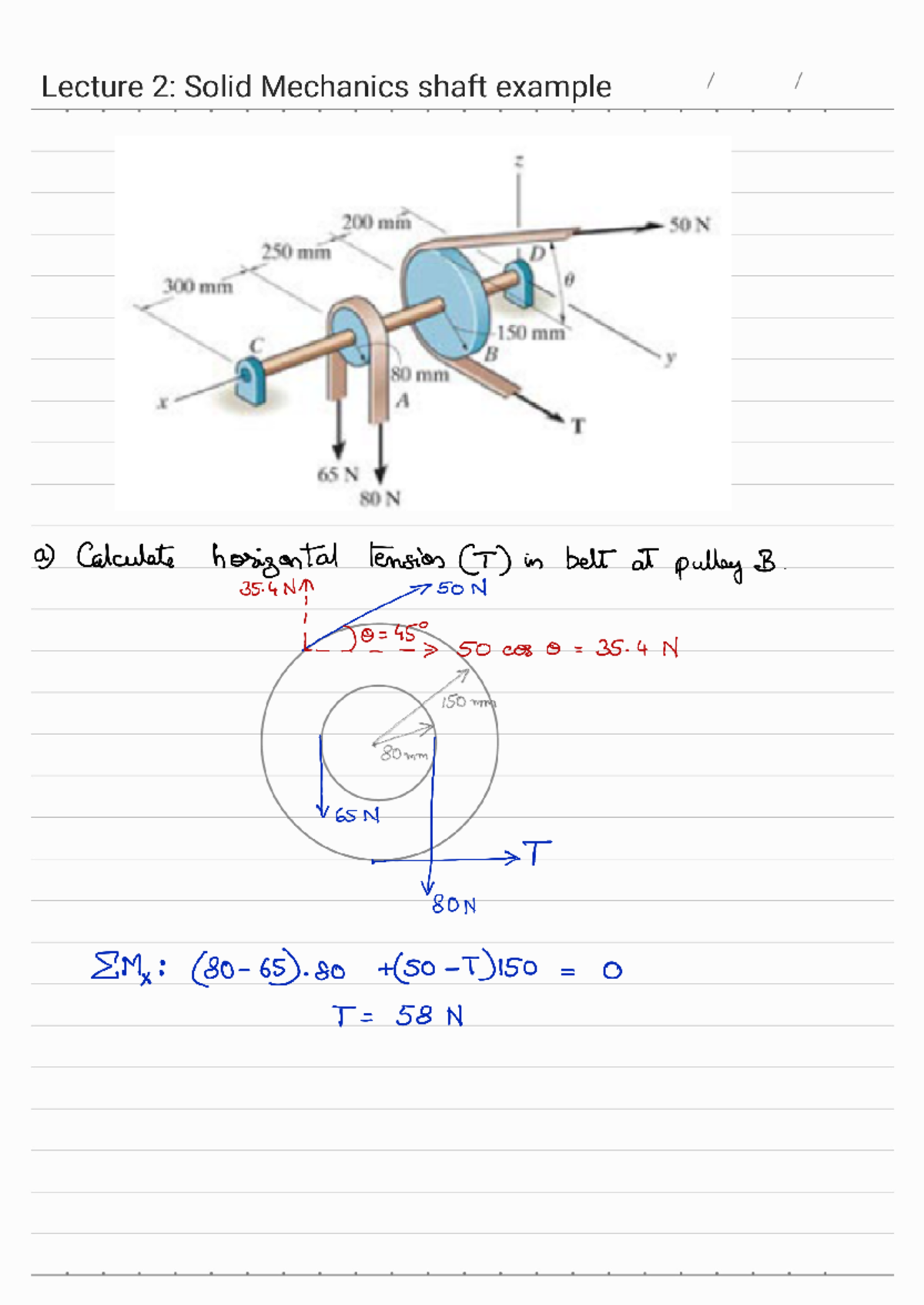 Lecture 2 SM example - Solid mechanics calculations - Lecture 2: Solid Mechanics shaft example ...
