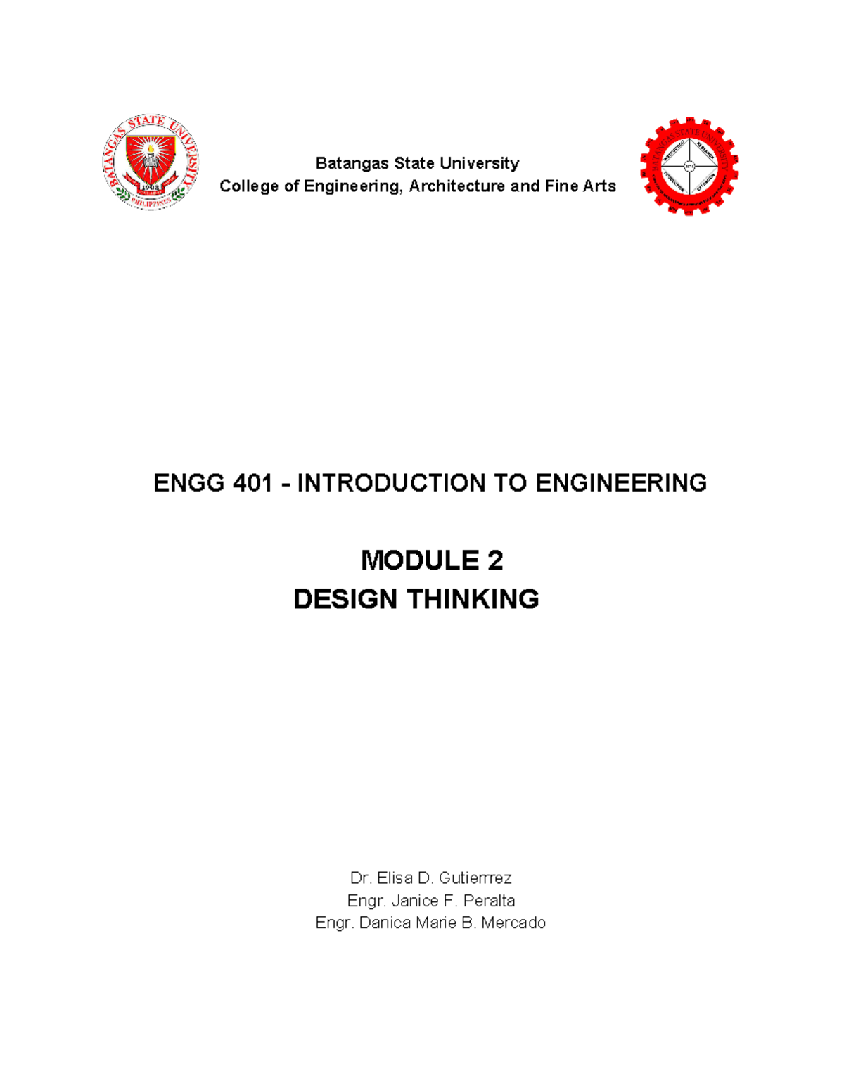 Module 2 - Design Thinking - Batangas State University College of ...