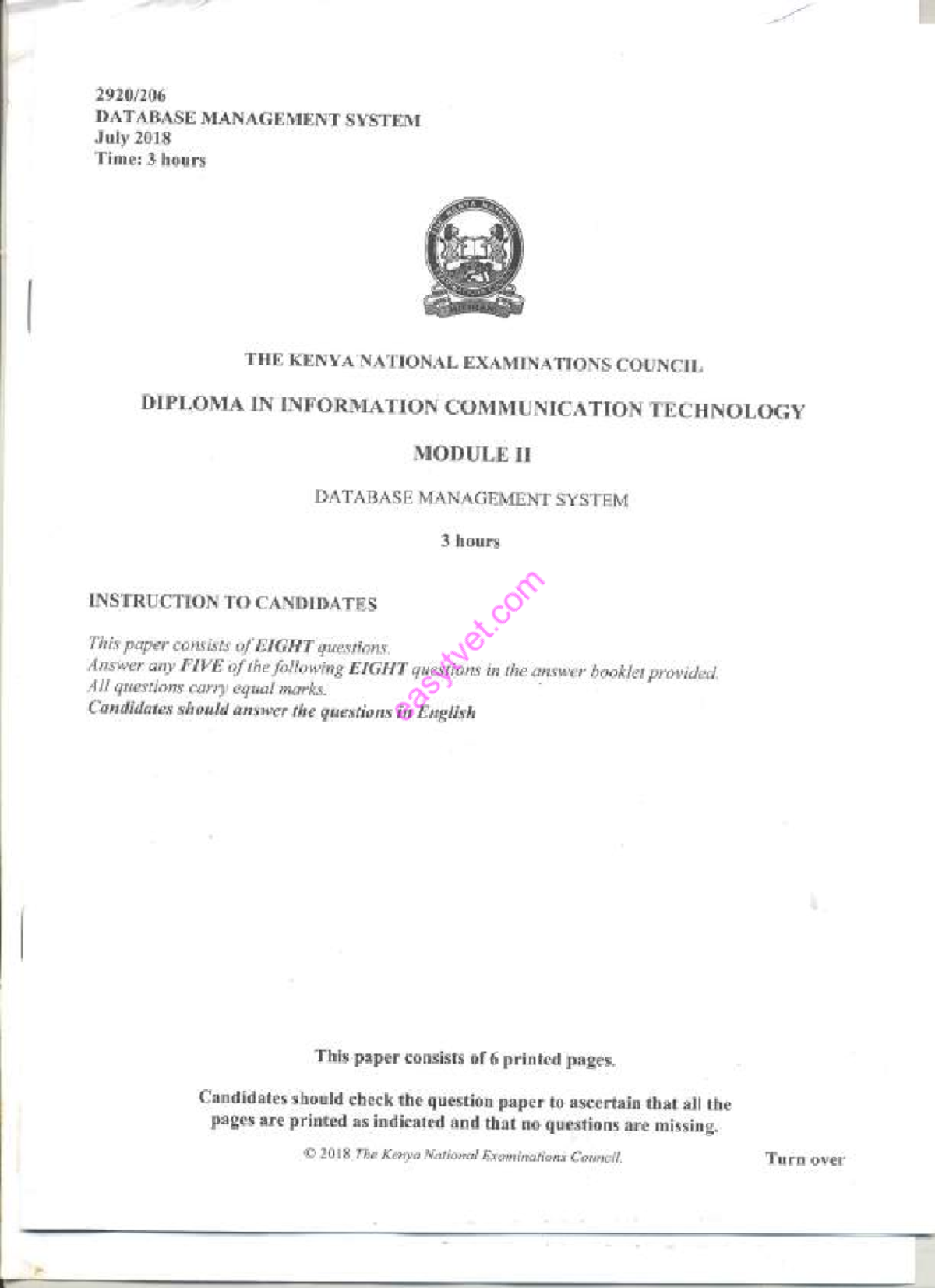 2018 july dbms - database management - Diploma in ICT - Studocu