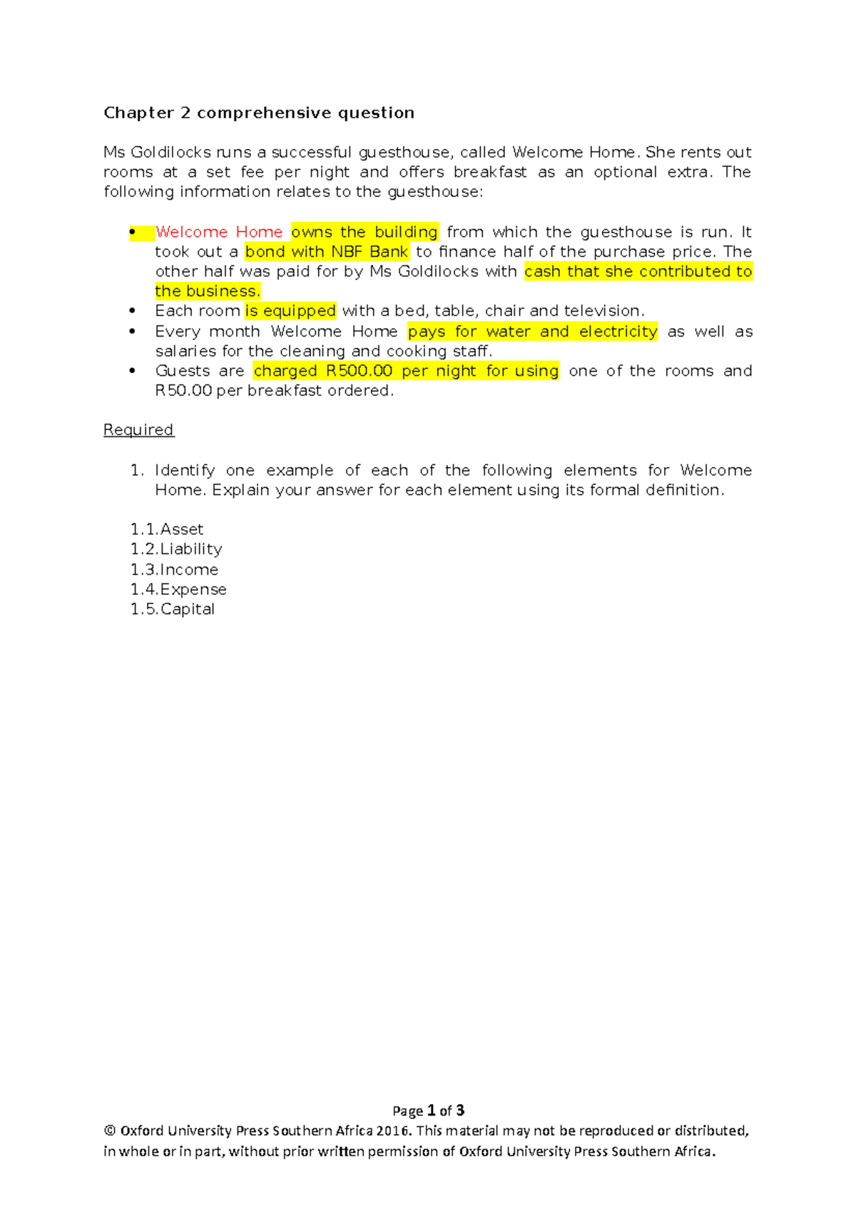 Conceptual Framework - Class Example - Chapter 2 Comprehensive Question 
