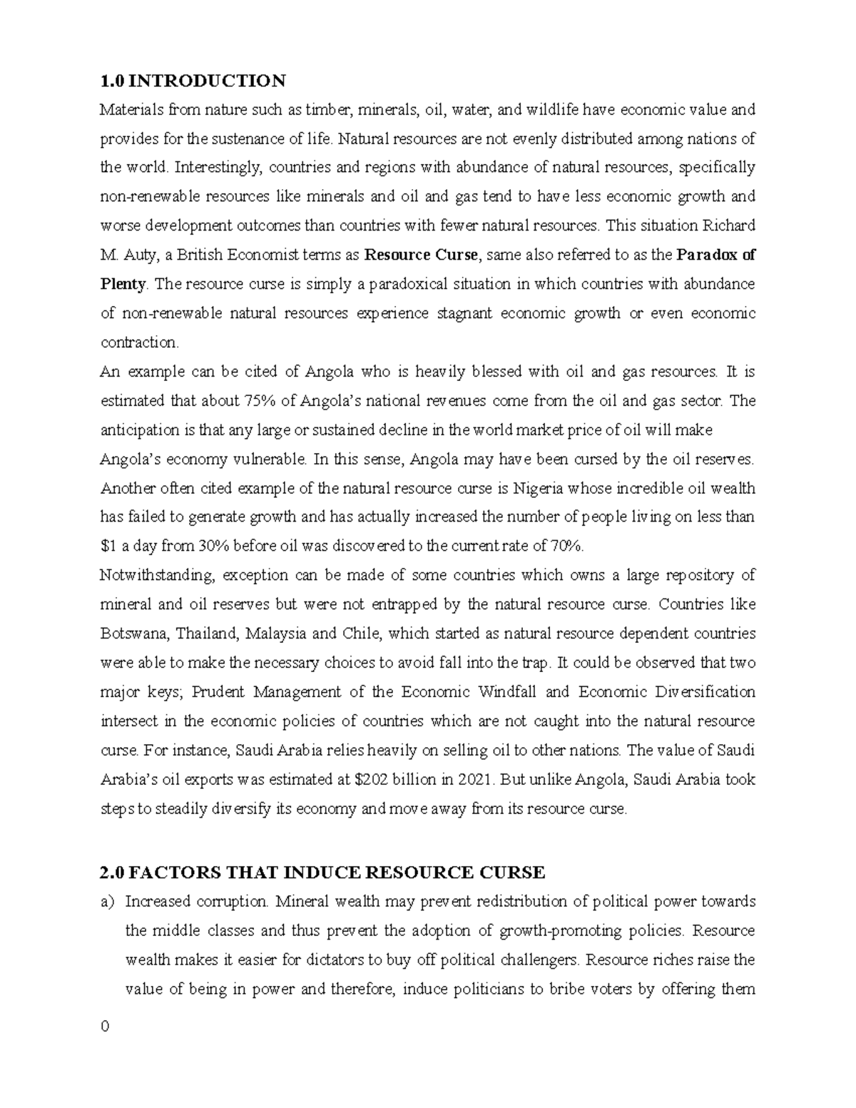 Mineral Resource as a Curse - 1 INTRODUCTION Materials from nature such ...
