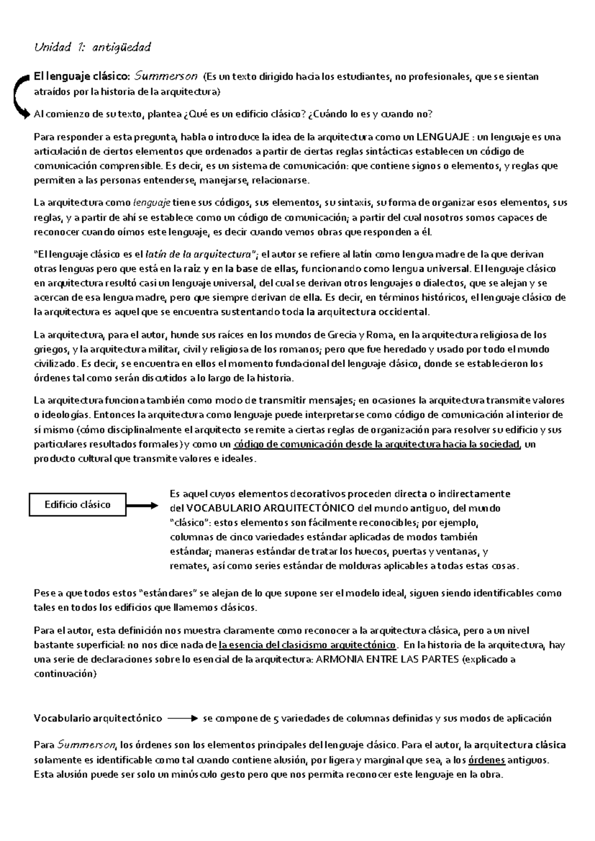 Unidad 1 y 2 - Resumen - Unidad 1: antigüedad El lenguaje clásico ...