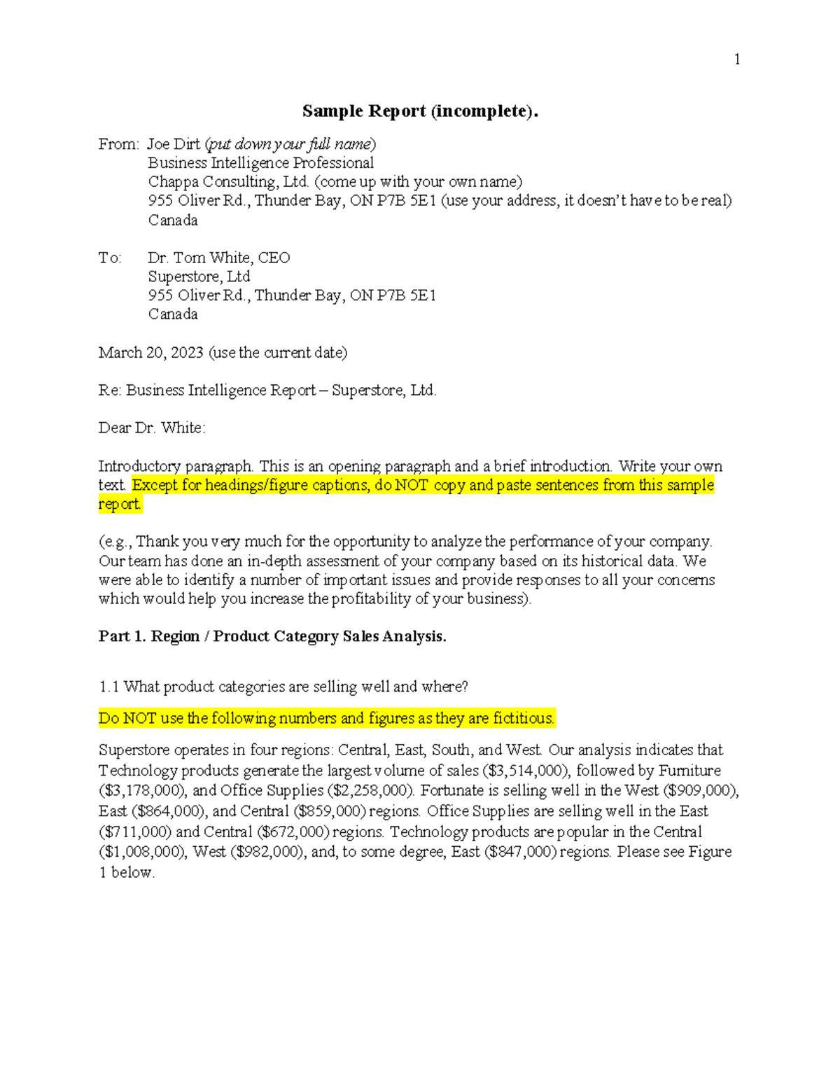 Sample Report - it is about final project using Tableau - 1 Sample ...