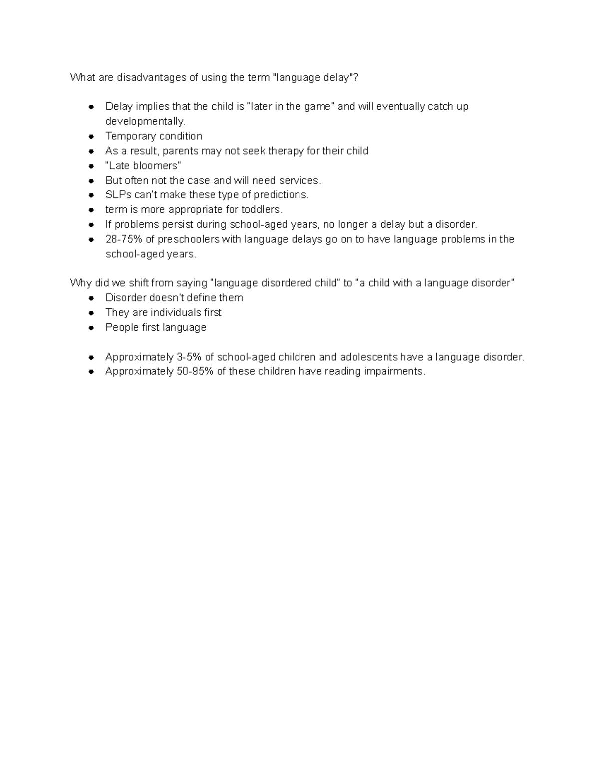 Language delay vs. language disorder - What are disadvantages of using ...