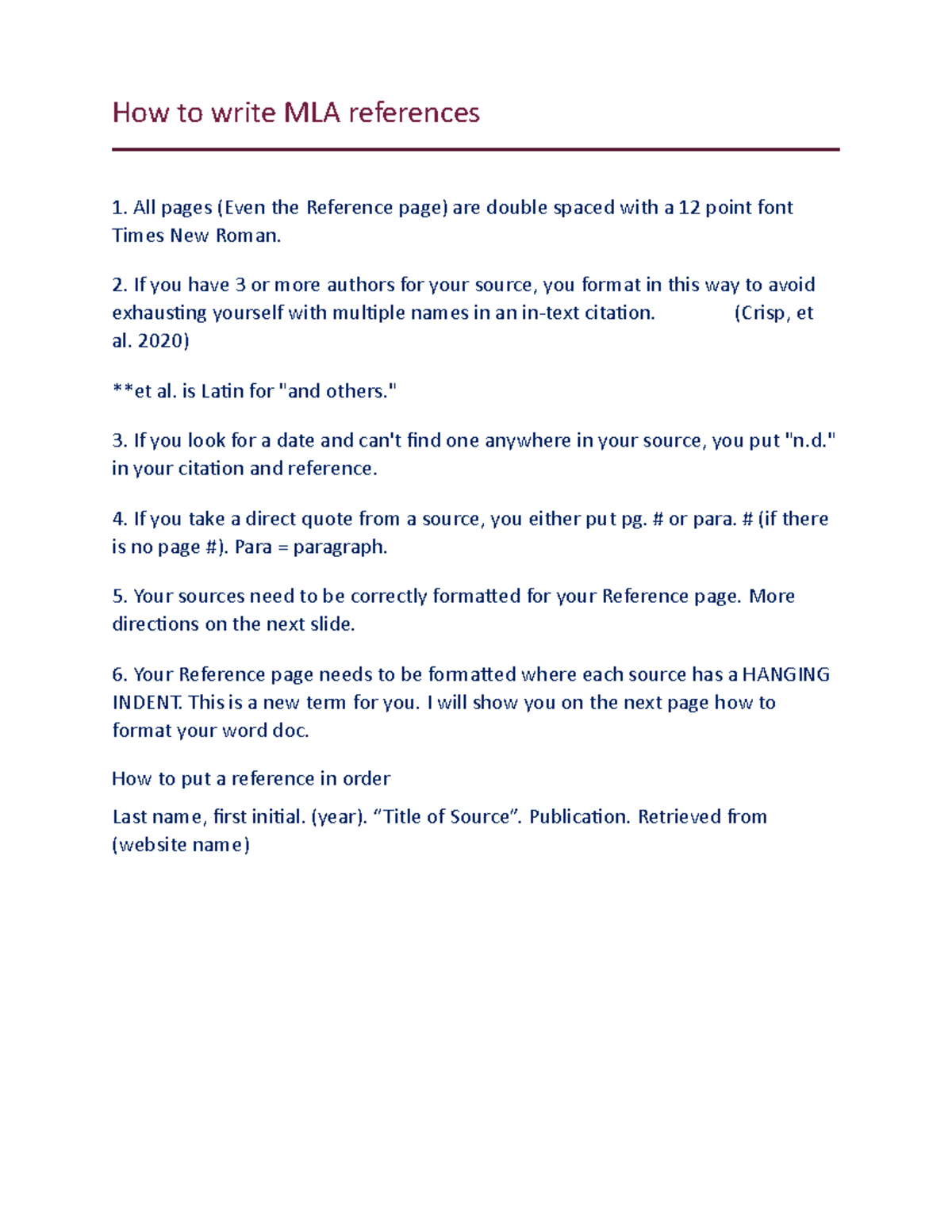 How To Write Mla References Copy How To Write Mla References All