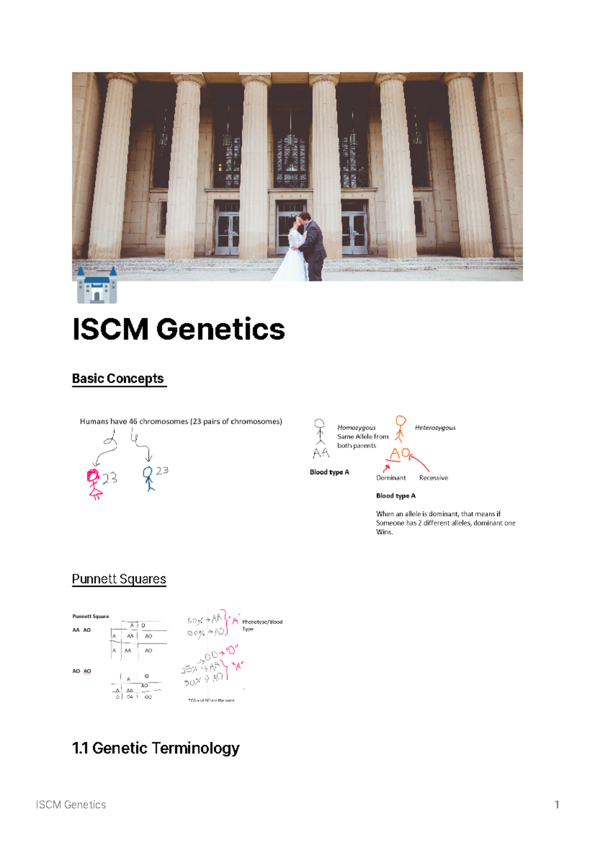 ISCM Genetics lecture - ISCM Genetics 1 🏰 ISCM Genetics Basic Concepts ...