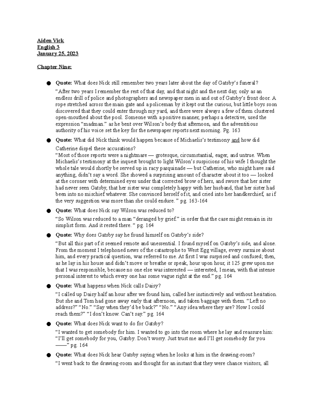 Chapter 9 Annotations - Aiden Vick English 3 January 25, 2023 Chapter ...