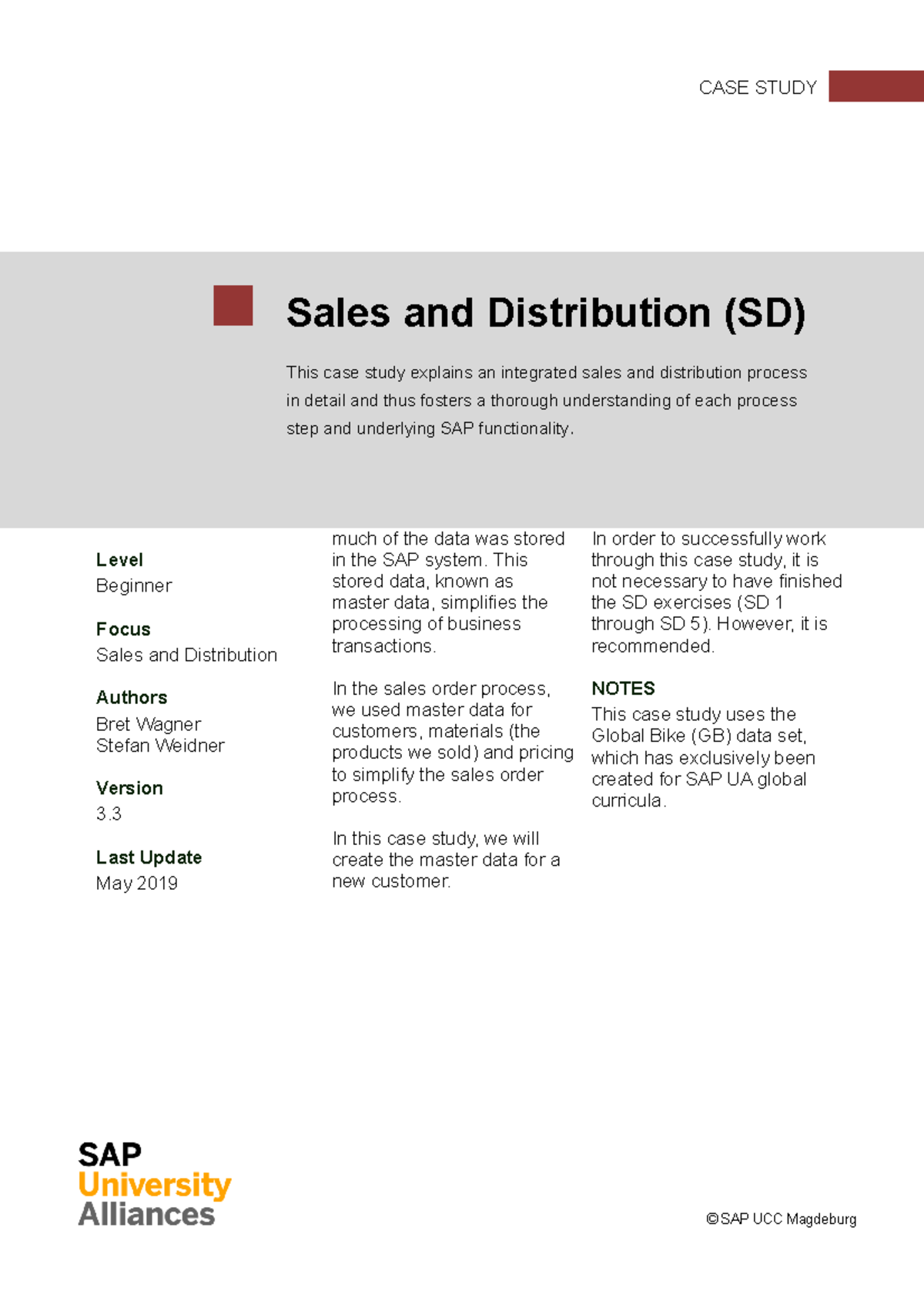 Intro S4HANA Using Global Bike Case Study SD GUI en v3 - Product S ...