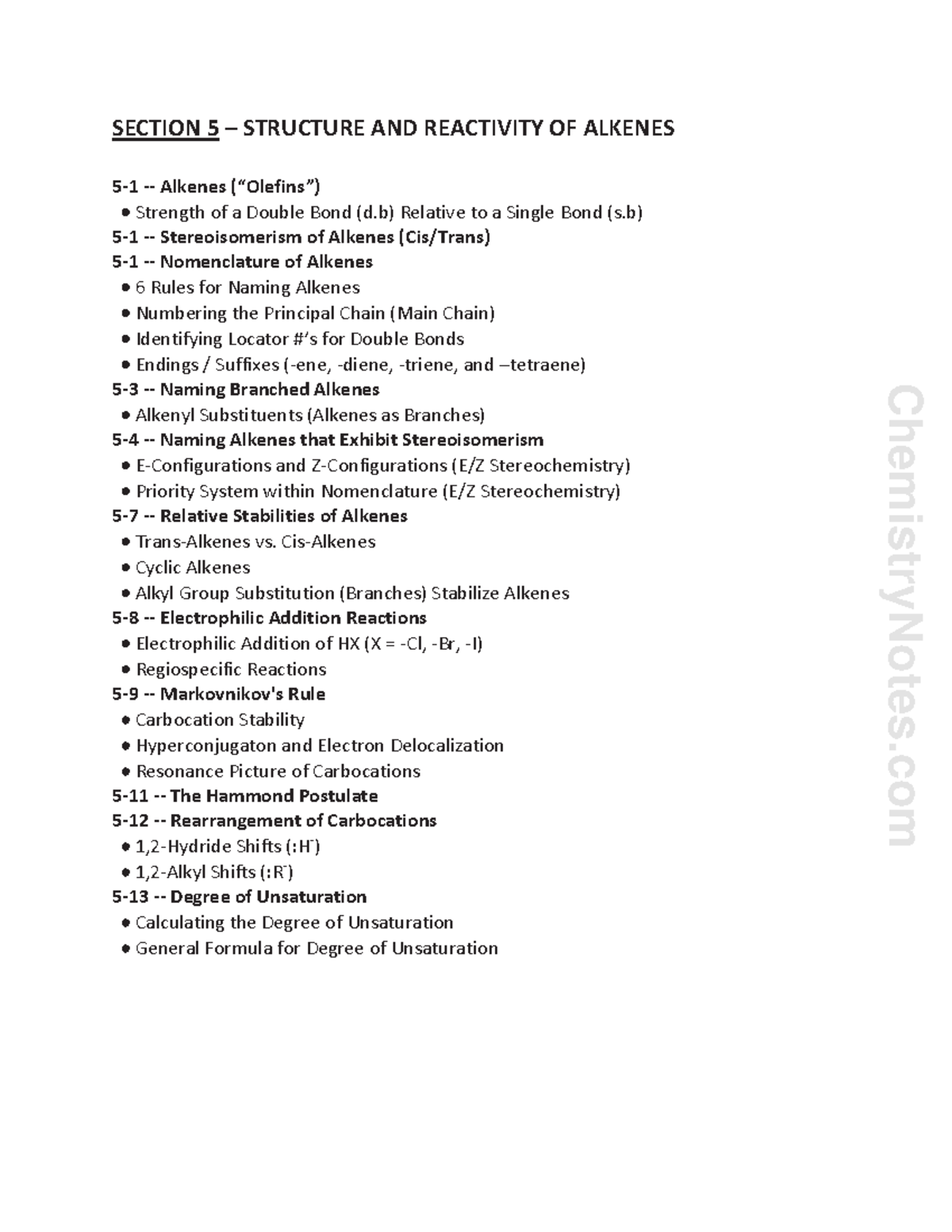 Section 5 structure and reactivity of alkenes - SECTION 5 STRUCTURE AND ...
