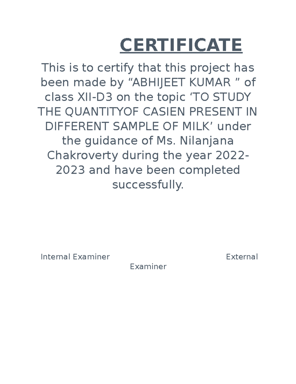 Certificate - CERTIFICATE This is to certify that this project has been ...