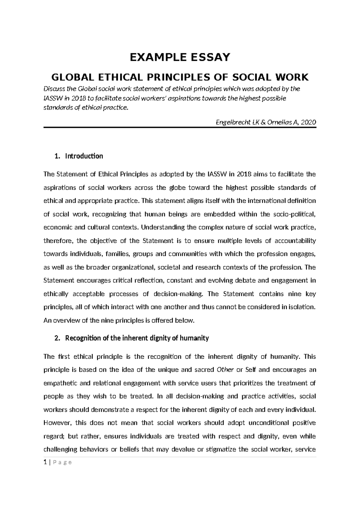 2. Example essay Global Ethical Principles OF Social WORK - EXAMPLE ...