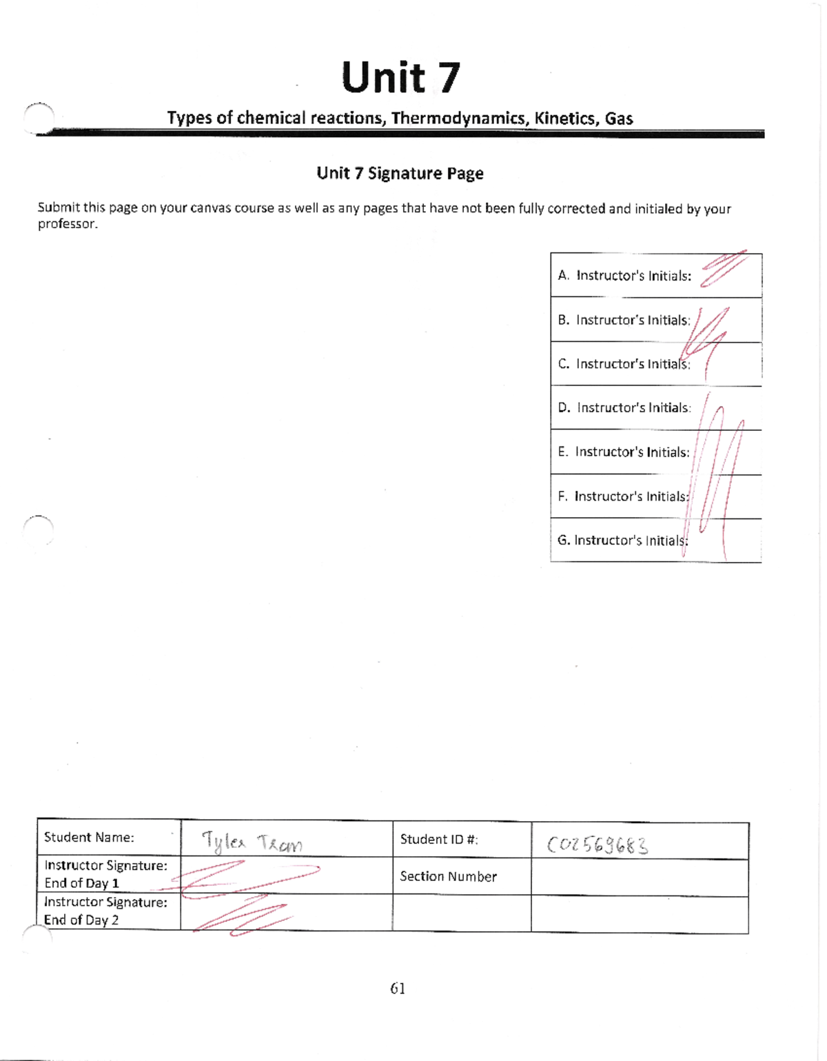 Unit 7 workbook - CHEM G110 - Studocu