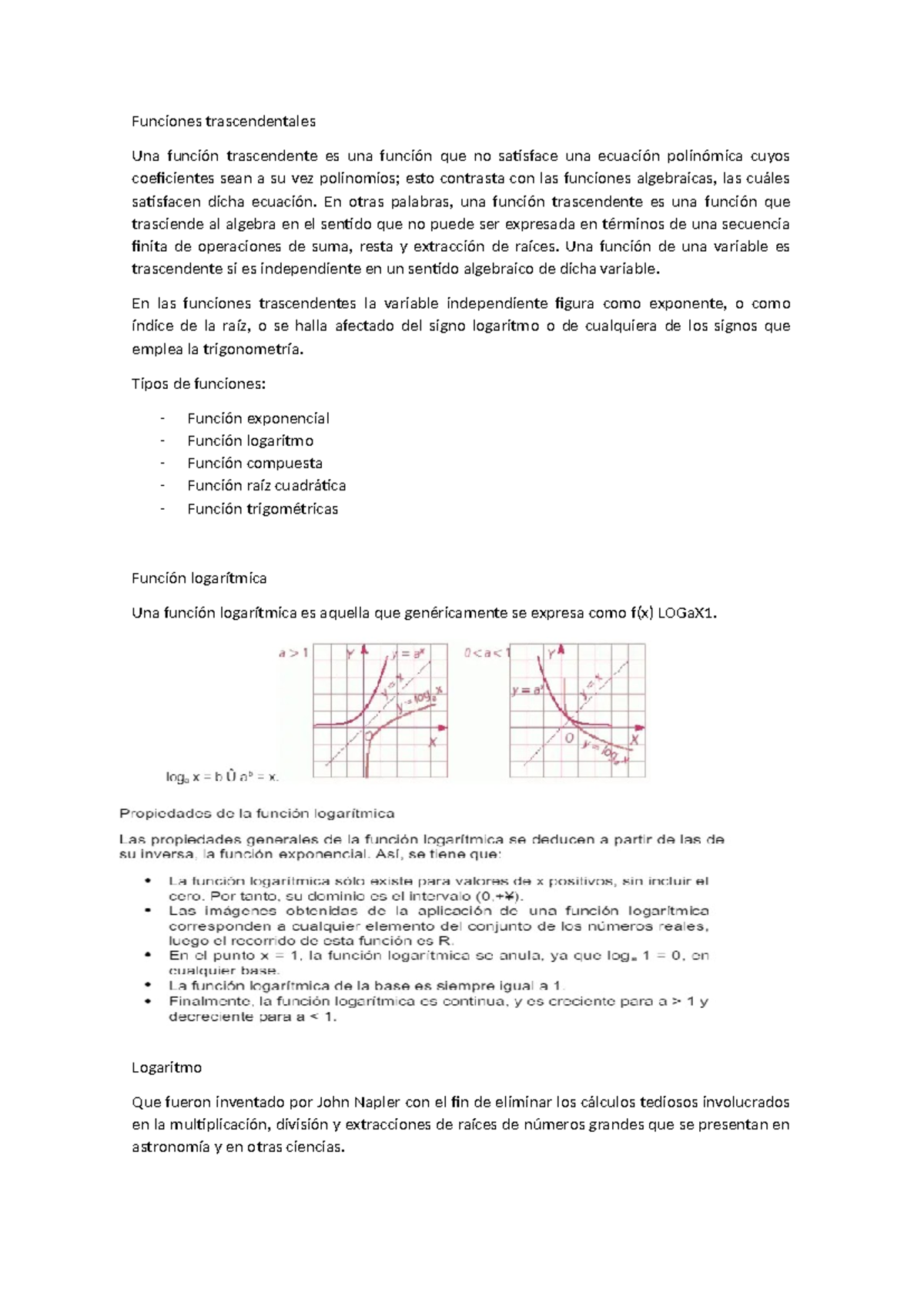 MATE Exposicion criss - conclusion - Funciones trascendentales Una función trascendente es una ...