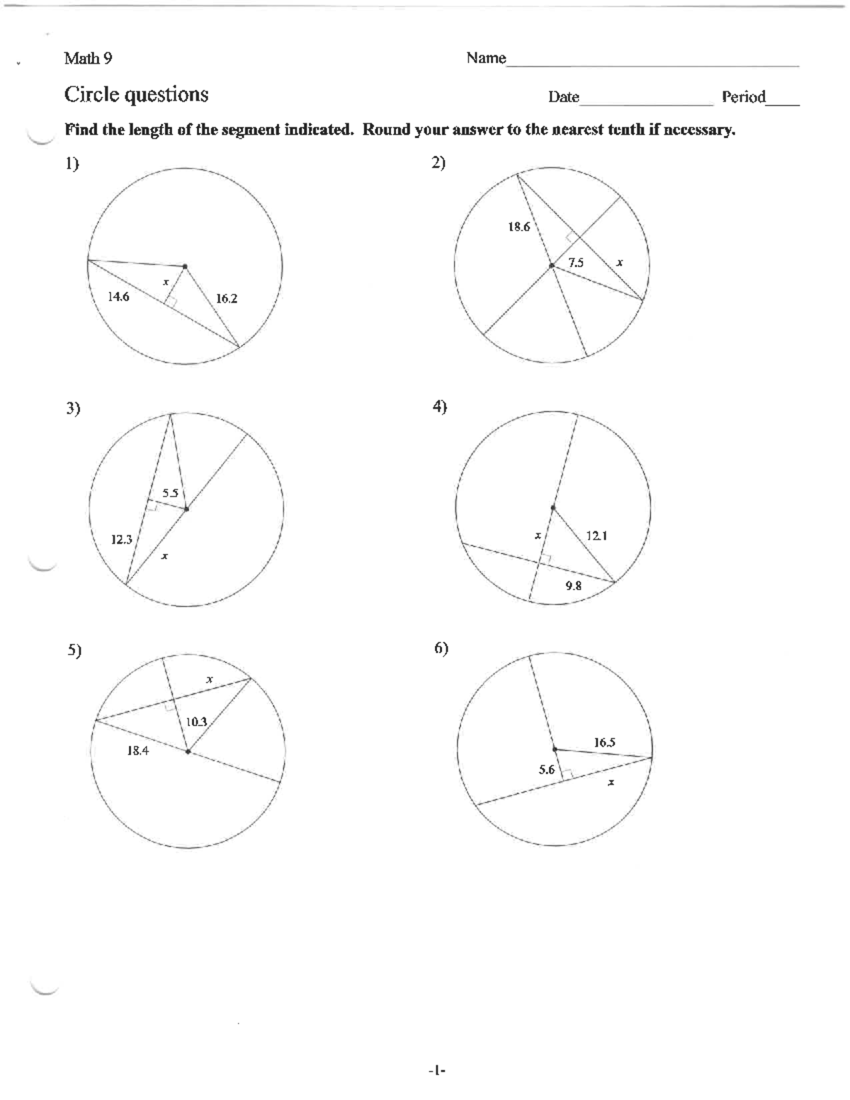 Math-9-Ch-8-Circle-worksheet-1 - Studocu