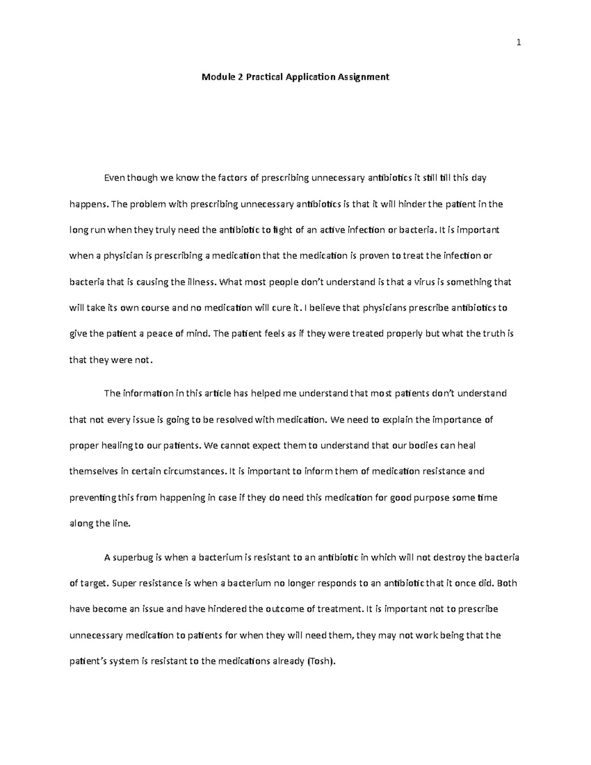 Module 2 Practical Application Superbug - 1 Module 2 Practical Application Assignment Even ...