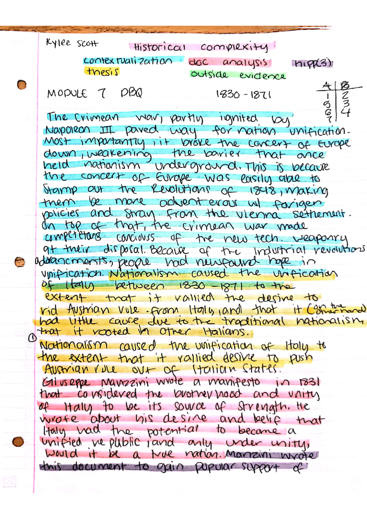 Module 7 DBQ Evaluate the extent to which nationalism caused the ...