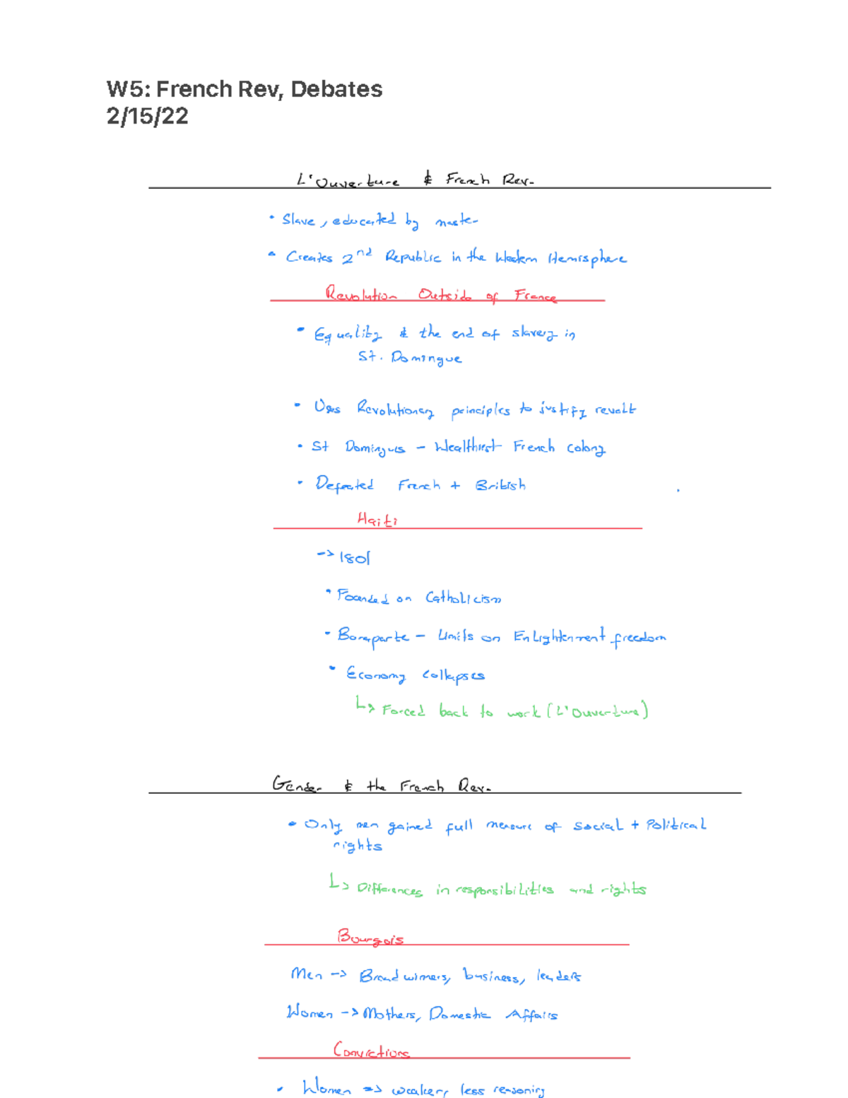 W5: French Rev, Debates - CH 202 - W5: French Rev, Debates 2/15/ 2/17 ...