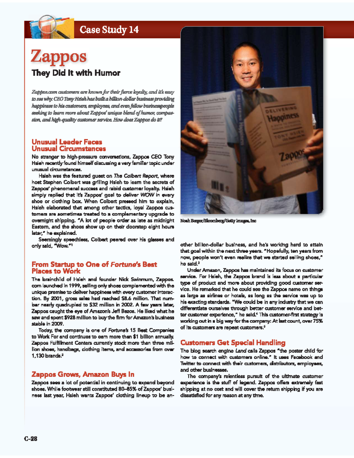 Case Study 14 - Zappos - Contemporary Management - Studocu