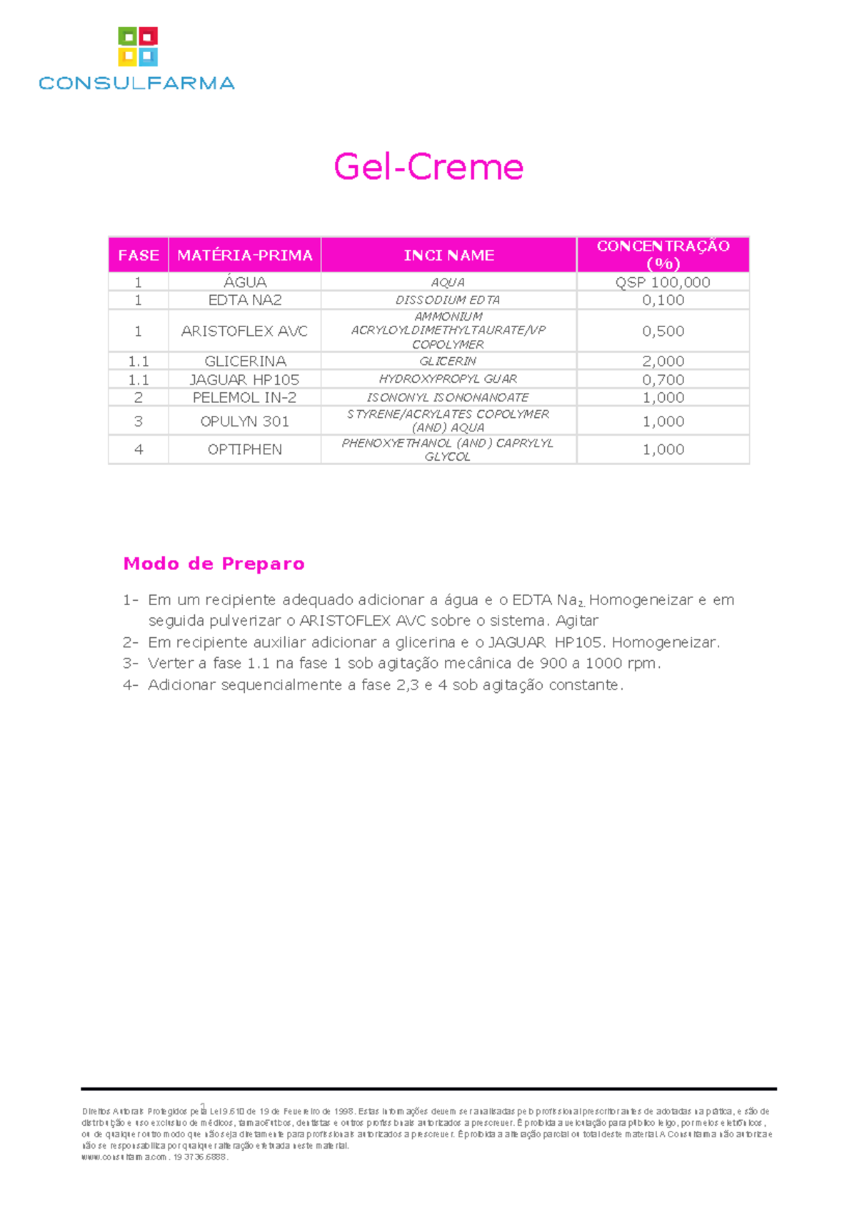 Gel-creme modo de preparo farmacotecnica - 1 Gel-Creme FASE MATÉRIA ...