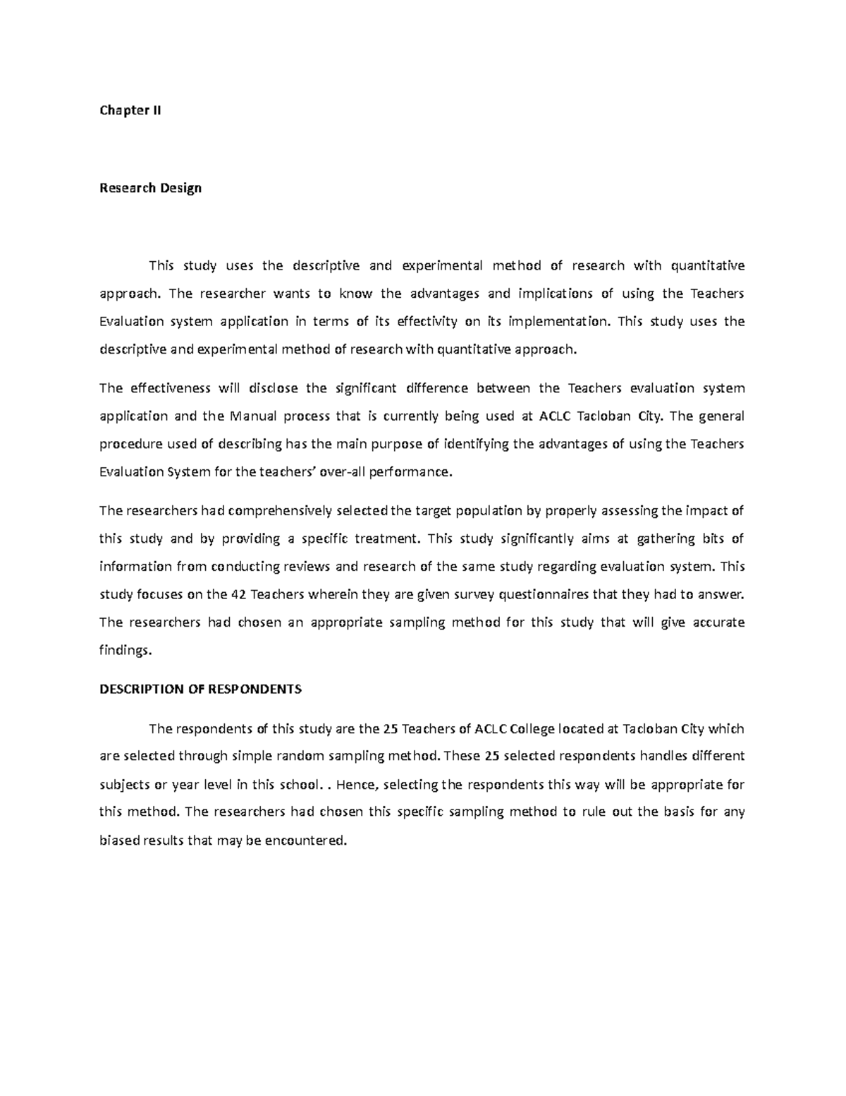 Chapter II - fgdhg - Chapter II Research Design This study uses the ...