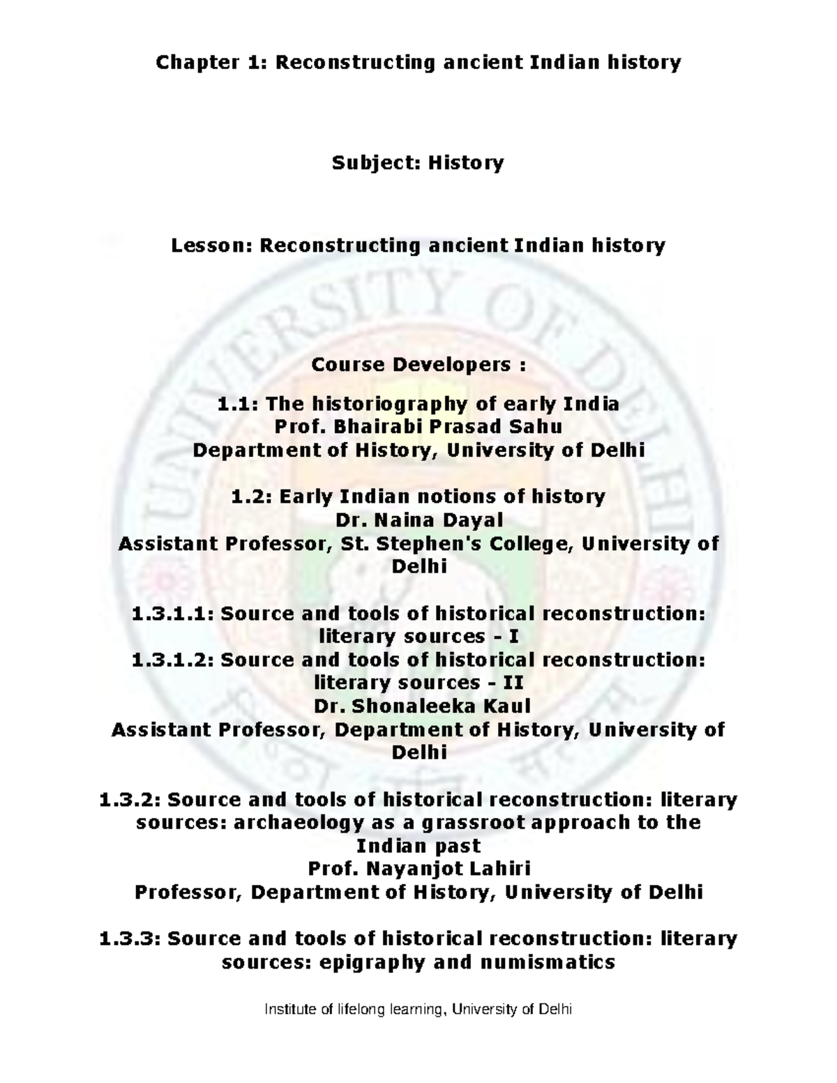 A Reconstructing Ancient Indian History - Subject: History Lesson ...