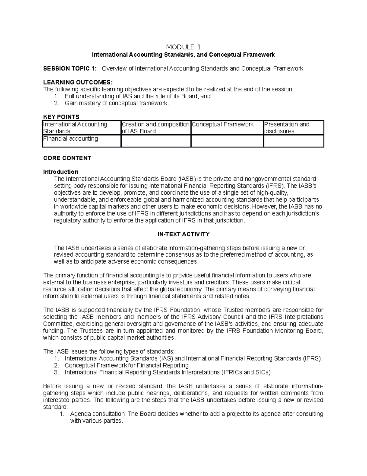 REVN03B Module 1 - FINANCIAL ACCOUNTING - MODULE 1 International ...