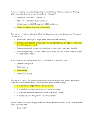 36 Prep U - PrepU - A client shows the nurse a round, firm nodule on ...