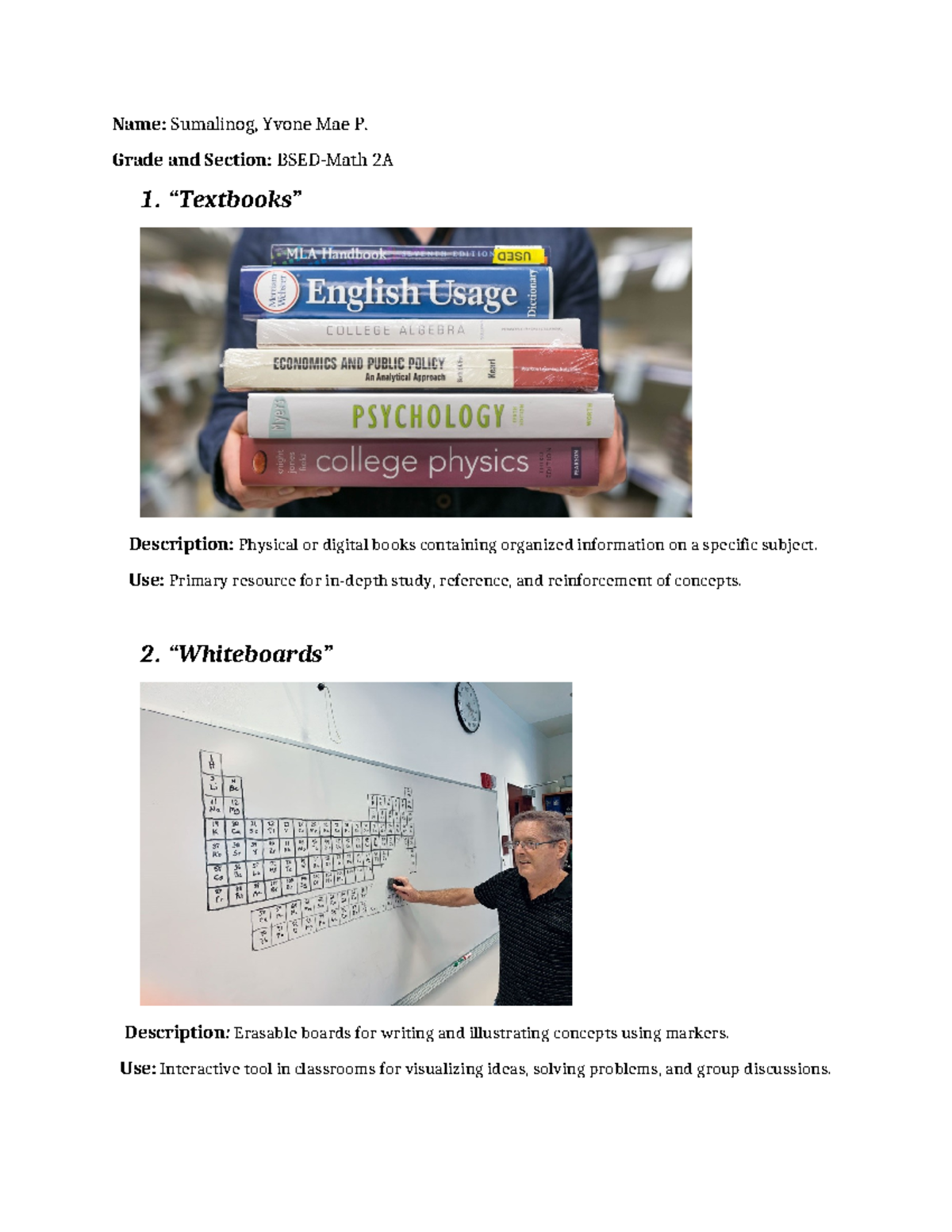 Sumalinog-Examples of Conventional Learning Resources - Name: Sumalinog ...