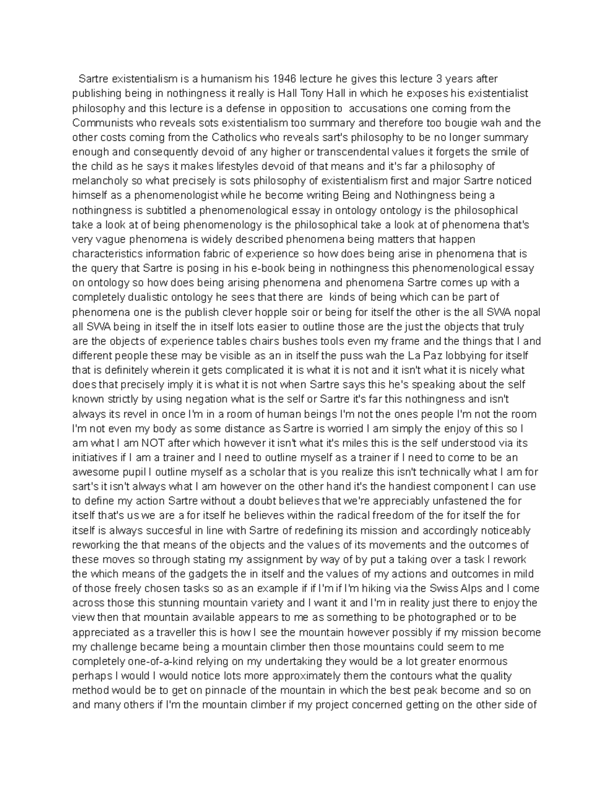 PHIL-1301 27 11 Sartre Lecture 12 note 1 - Sartre existentialism is a ...