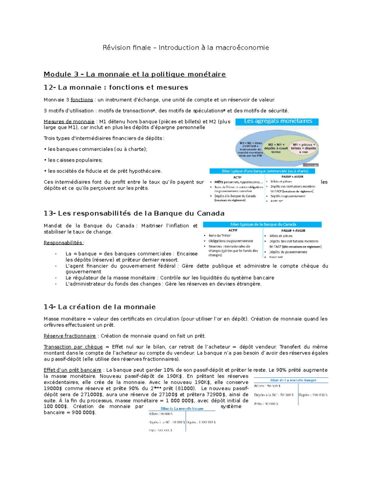 Révision finale - Introduction à la macroéconomie - Révision finale ...