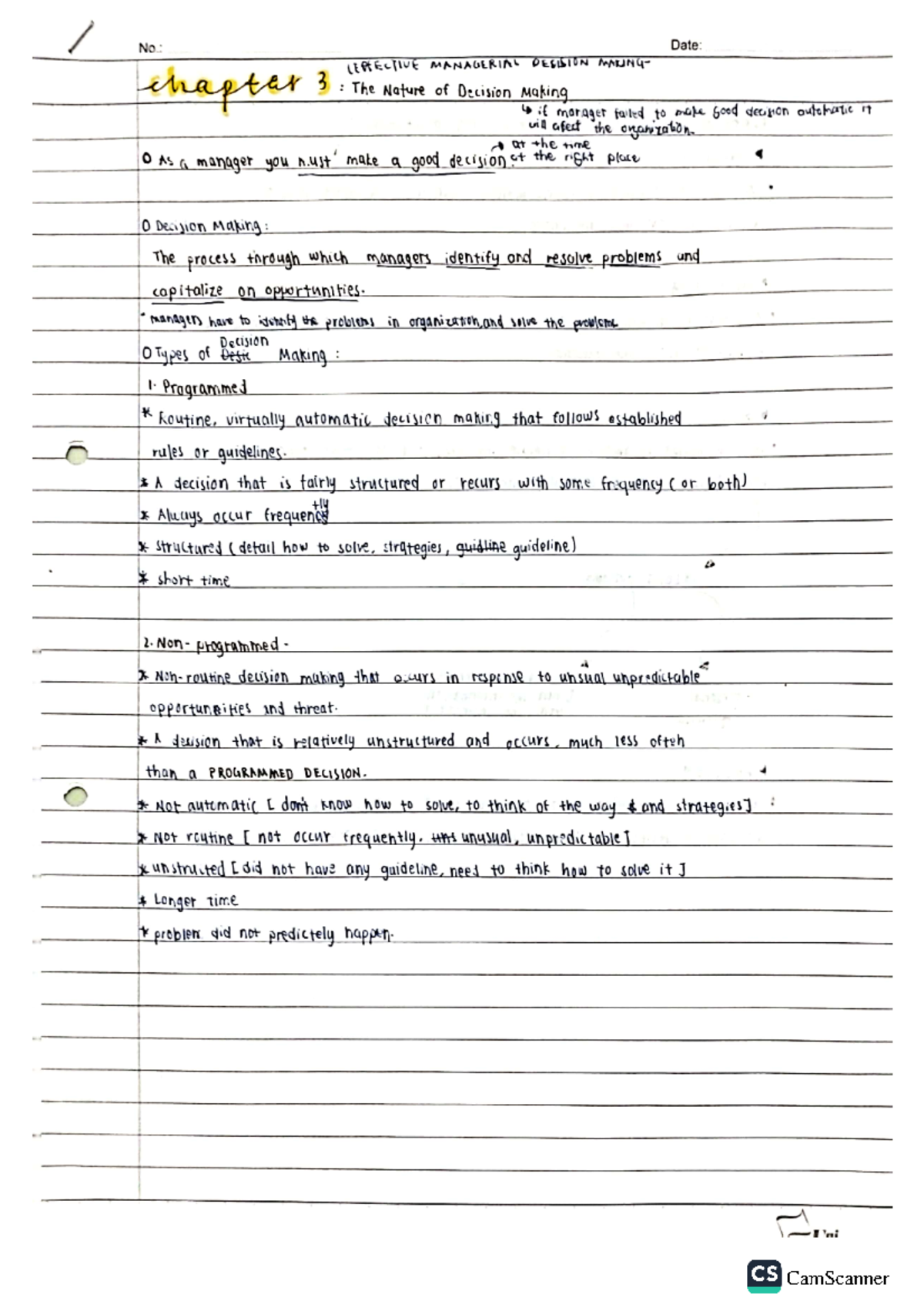 Chapter 3 MGT Notes - fundamental of management - CamScanner CamScanner ...